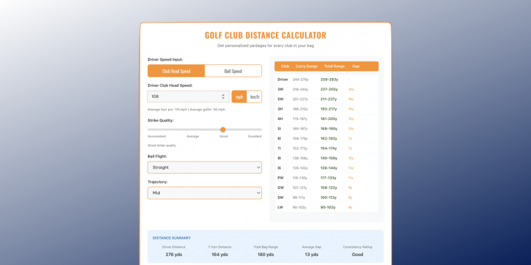 Free Golf Club Distance Calculator - Break X Golf